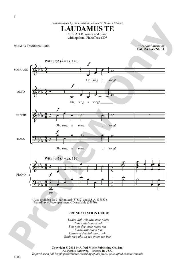 Laudamus Te: SATB Choral Octavo: Laura Farnell - Digital Sheet Music ...