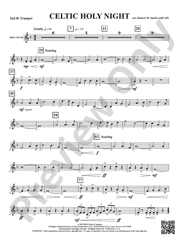Celtic Holy Night: 2nd B-flat Trumpet: 2nd B-flat Trumpet Part ...