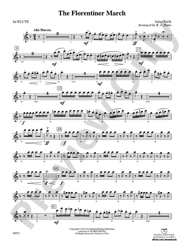 The Florentiner March: Flute: Flute Part - Digital Sheet Music Download