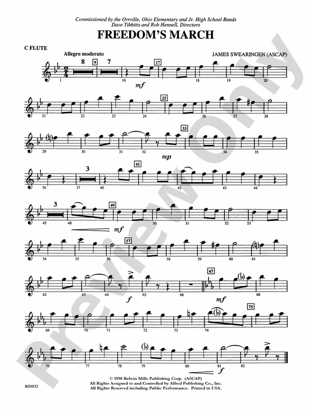 Freedom's March: Flute: Flute Part - Digital Sheet Music Download