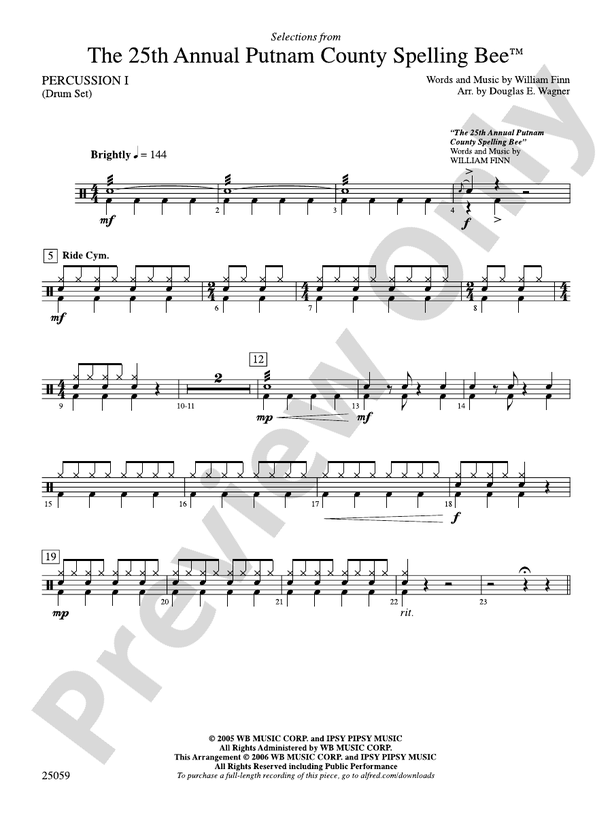 The 25th Annual Putnam County Spelling Bee,™ Selections from: 1st ...