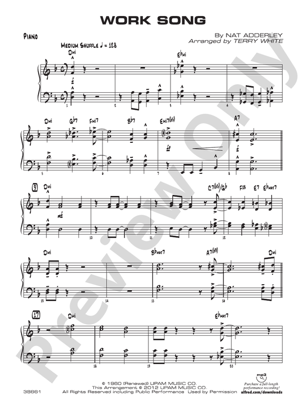 Work Song: Piano Accompaniment: Piano Accompaniment Part - Digital ...