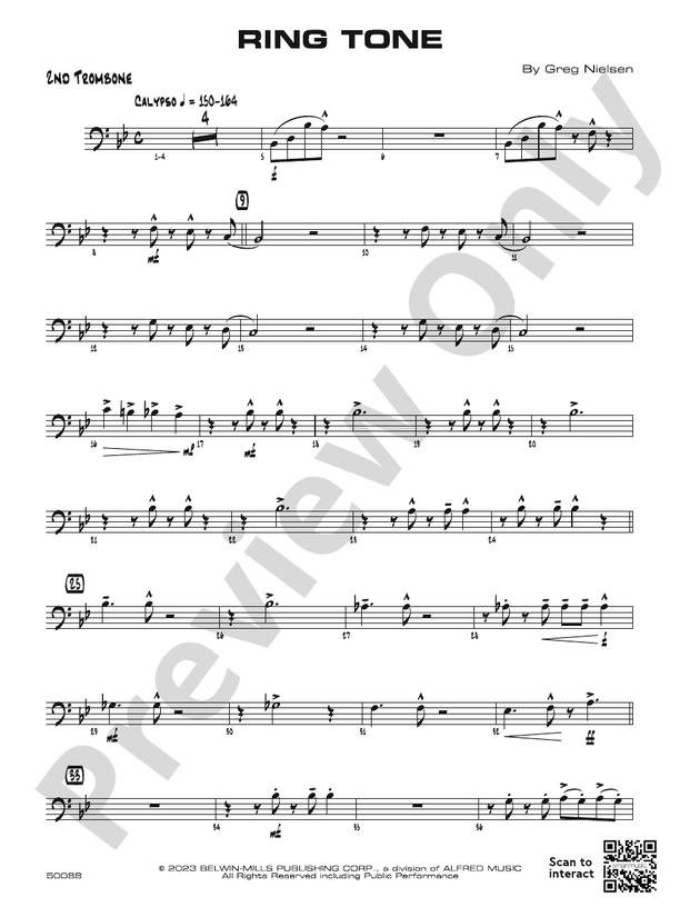 Ring Tone: 2nd Trombone: 2nd Trombone Part - Digital Sheet Music Download
