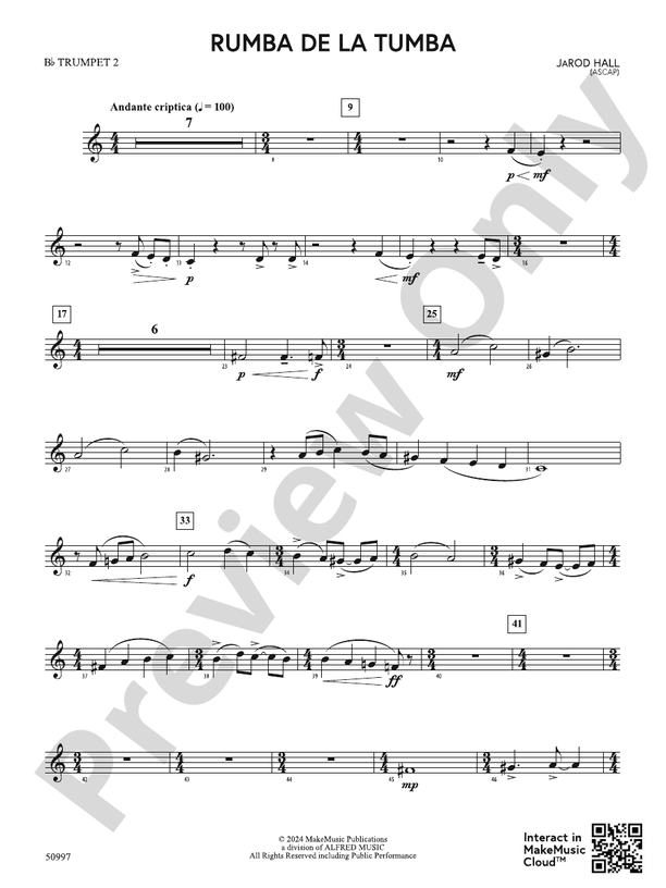 Rumba de la Tumba: 2nd B-flat Trumpet: 2nd B-flat Trumpet Part ...