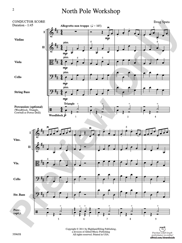 North Pole Workshop: String Orchestra Conductor Score & Parts: Doug ...