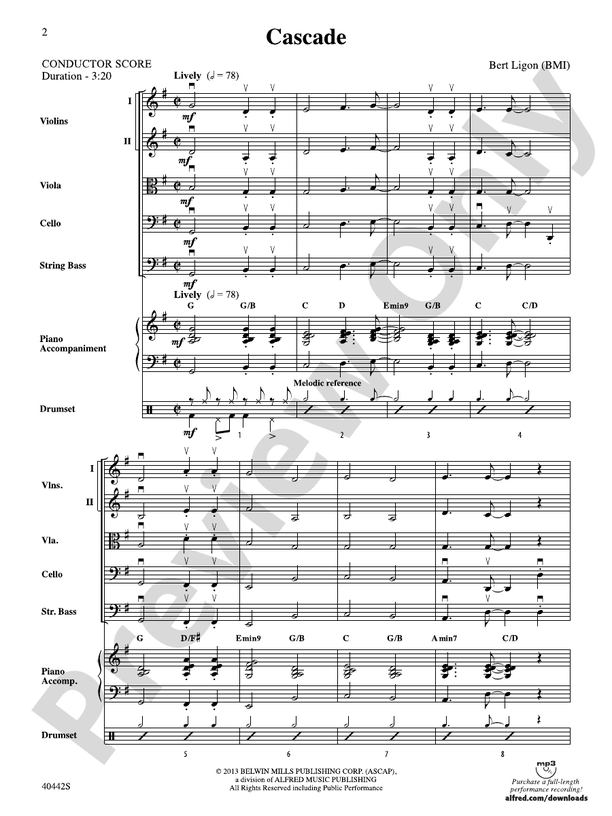 Cascade String Orchestra Conductor Score And Parts Bert Ligon Digital Sheet Music Download 3675