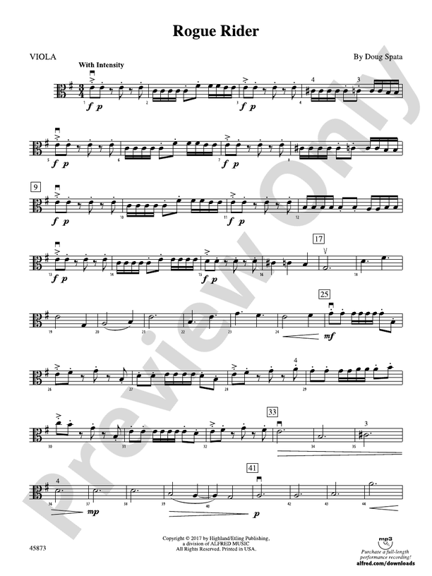 Rogue Rider: Viola: Viola Part - Digital Sheet Music Download