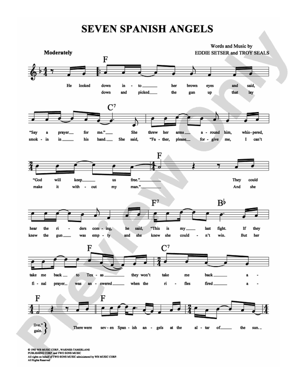 Seven Spanish Angels: Lead Sheet: Willie Nelson - Digital Sheet Music ...