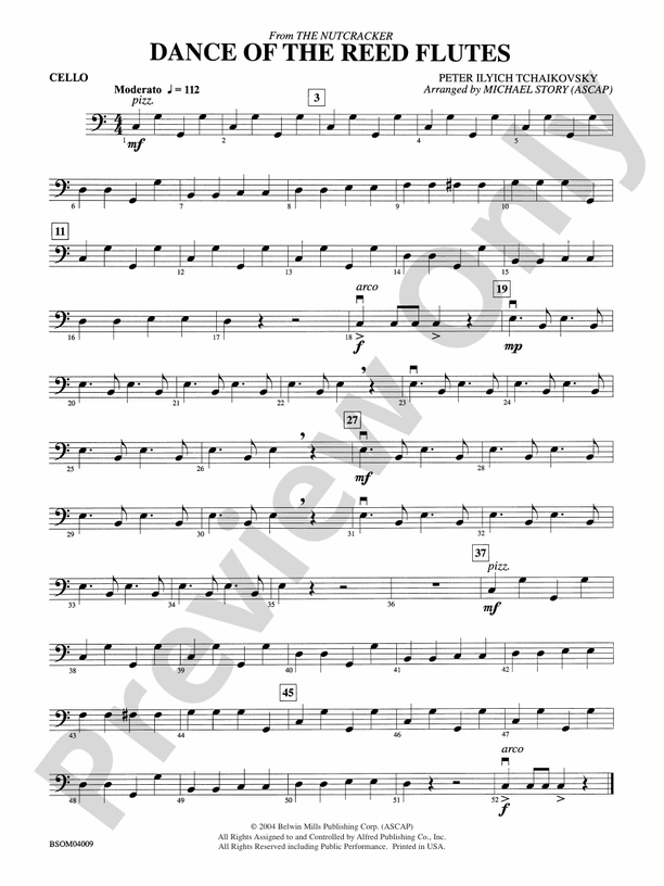 Dance of the Reed Flutes (from The Nutcracker): Cello: Cello Part ...