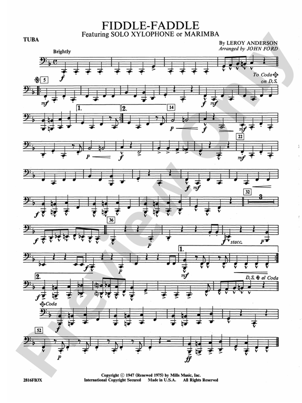Fiddle-Faddle: Tuba: Tuba Part - Digital Sheet Music Download