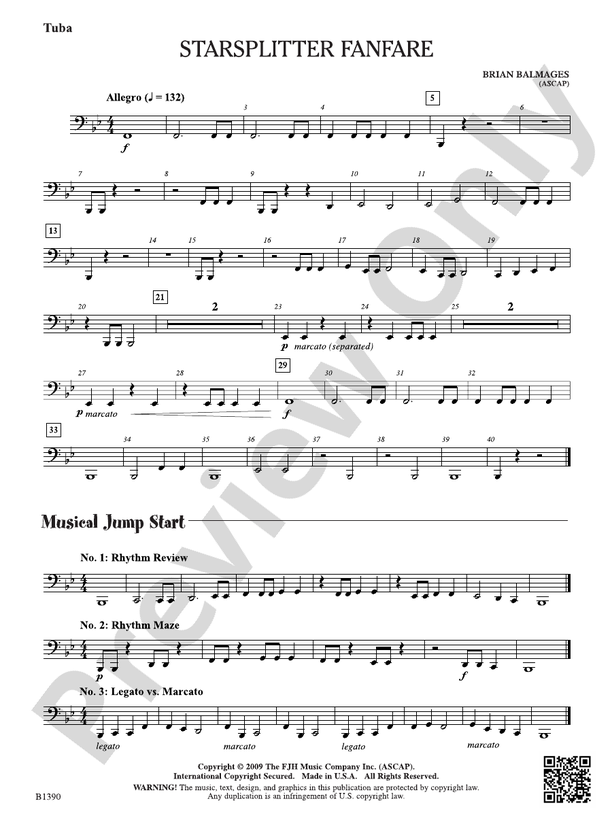 Starsplitter Fanfare: Tuba: Tuba Part: Brian Balmages - Digital Sheet Music Download
