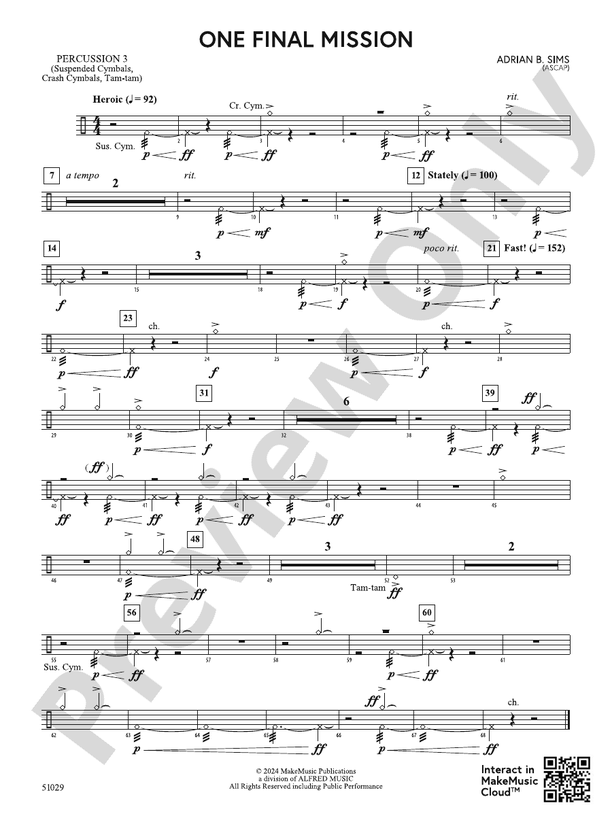 One Final Mission: 3rd Percussion: 3rd Percussion Part - Digital Sheet ...