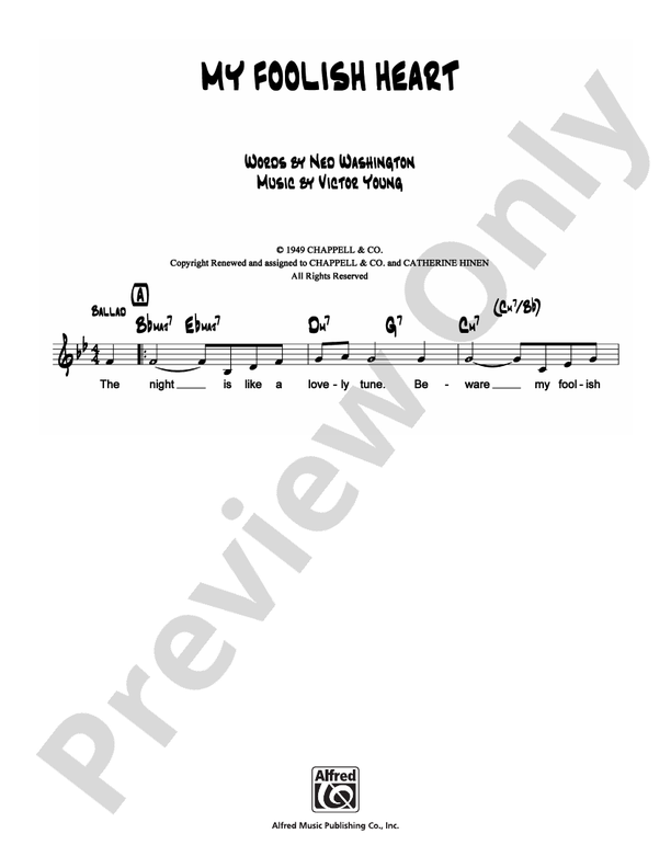 My Foolish Heart: Lead Sheet: Victor Young - Digital Sheet Music Download