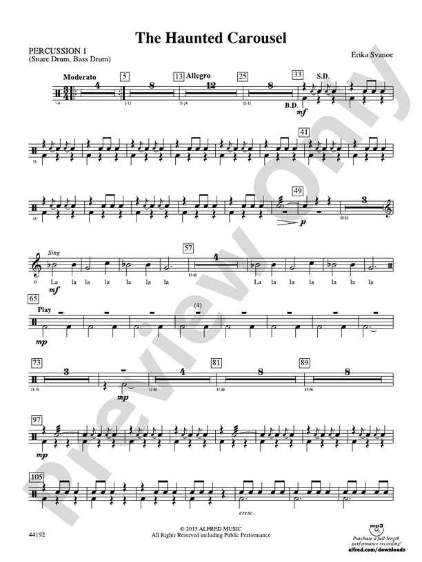 The Haunted Carousel: 1st Percussion: 1st Percussion Part - Digital ...