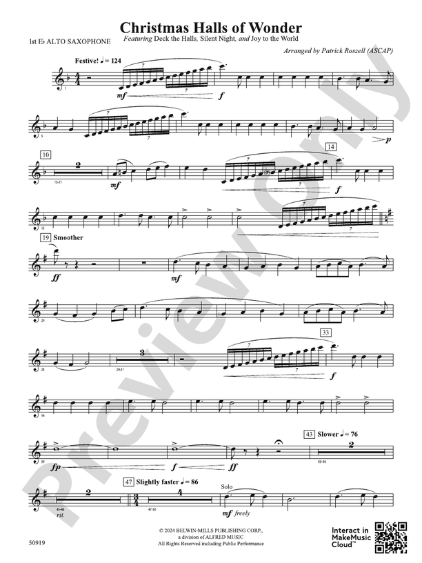 Christmas Halls of Wonder: E-flat Alto Saxophone: E-flat Alto Saxophone Part - Digital Sheet ...