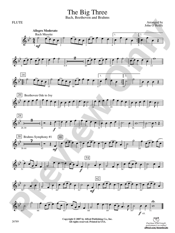 The Big Three: Flute: Flute Part - Digital Sheet Music Download