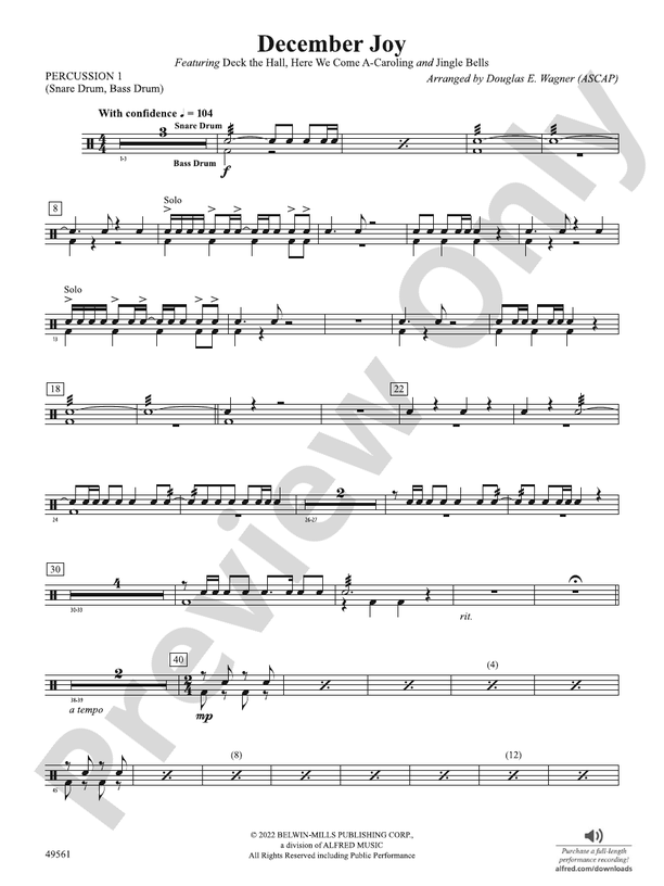 December Joy: 1st Percussion: 1st Percussion Part - Digital Sheet Music ...