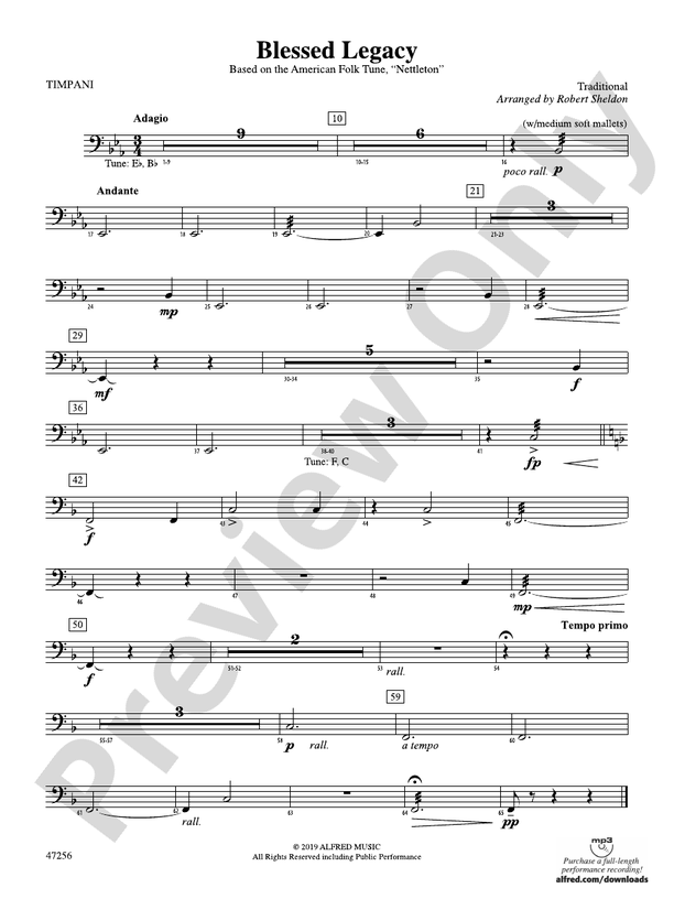 Blessed Legacy: Timpani: Timpani Part - Digital Sheet Music Download