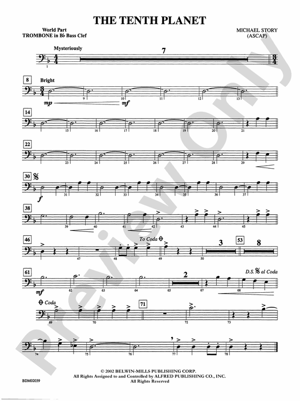 The Tenth Planet: (wp) 1st B-flat Trombone B.C.: (wp) 1st B-flat ...