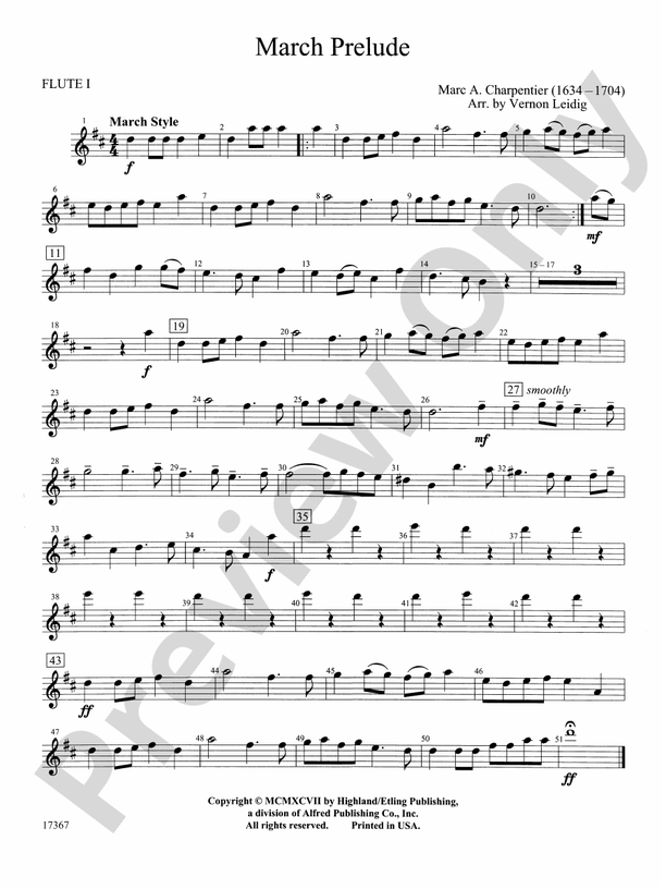 March Prelude: Flute: Flute Part - Digital Sheet Music Download