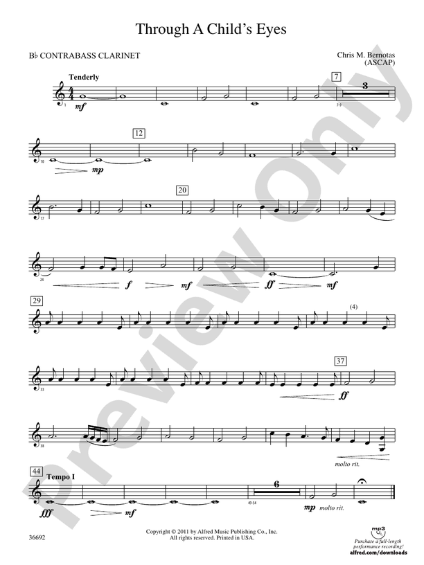 Through a Child's Eyes: (wp) B-flat Contrabass Clarinet: (wp) B-flat Contrabass Clarinet World ...