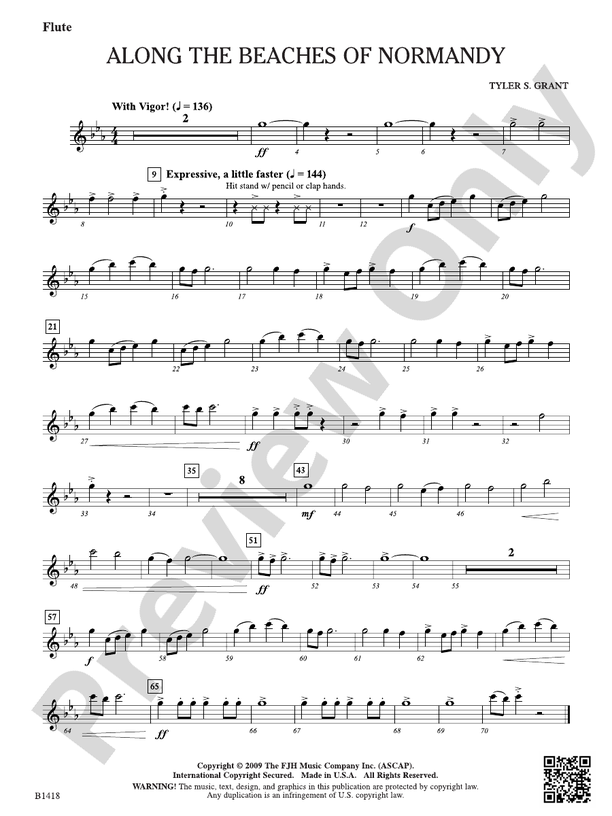 Along the Beaches of Normandy: Flute: Flute Part: Tyler S. Grant ...