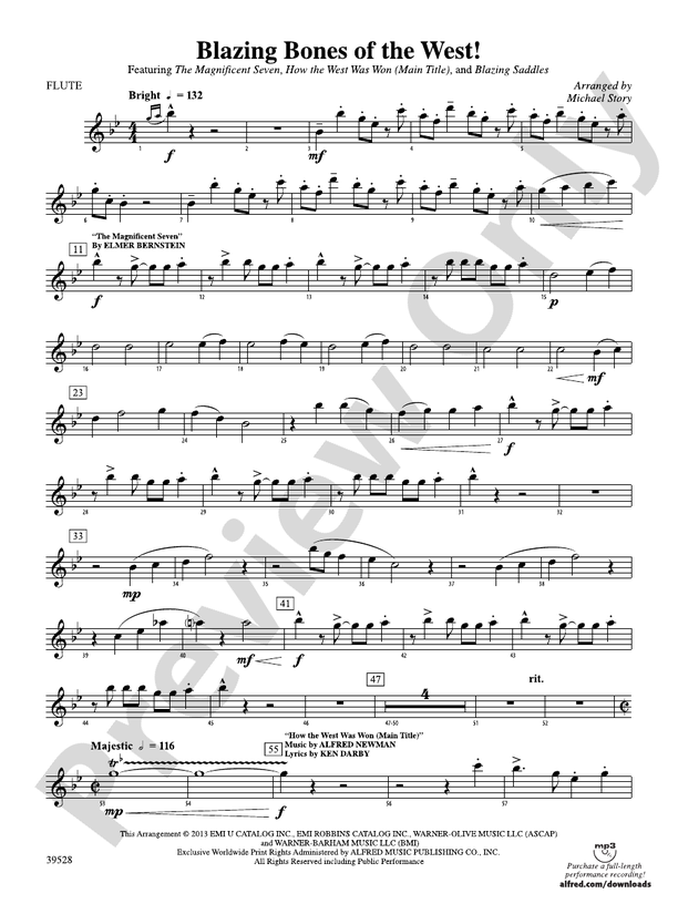 Blazing Bones of the West!: Flute: Flute Part - Digital Sheet Music Download