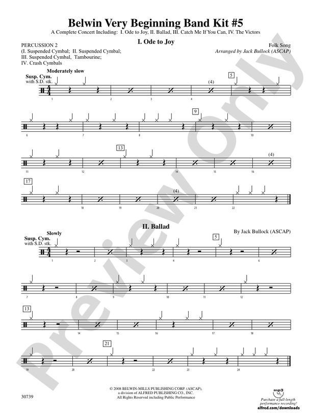 Belwin Very Beginning Band Kit #5: 2nd Percussion: 2nd Percussion Part ...