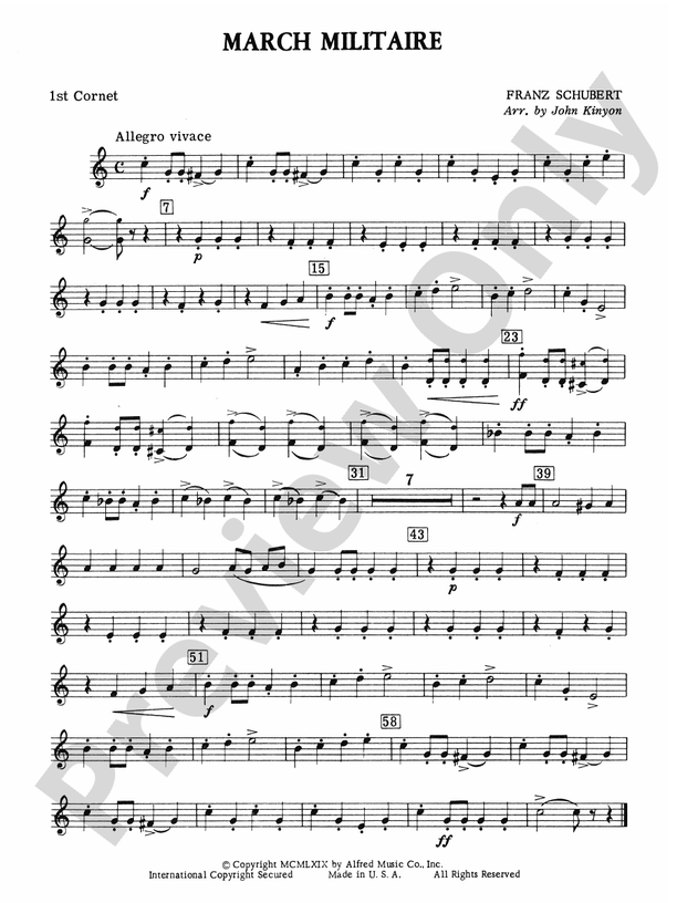 March Militaire: 1st B-flat Cornet: 1st B-flat Cornet Part - Digital ...