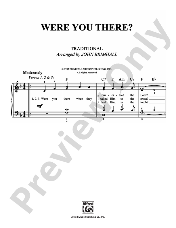 Were You There?: Easy Piano: Traditional - Digital Sheet Music Download