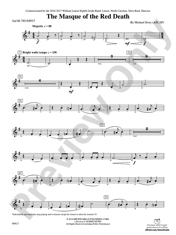 The Masque of the Red Death: 2nd B-flat Trumpet: 2nd B-flat Trumpet Part - Digital Sheet Music ...