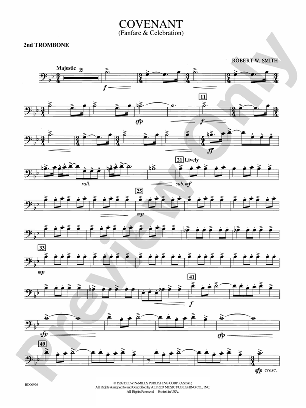 Covenant: 2nd Trombone: 2nd Trombone Part - Digital Sheet Music Download