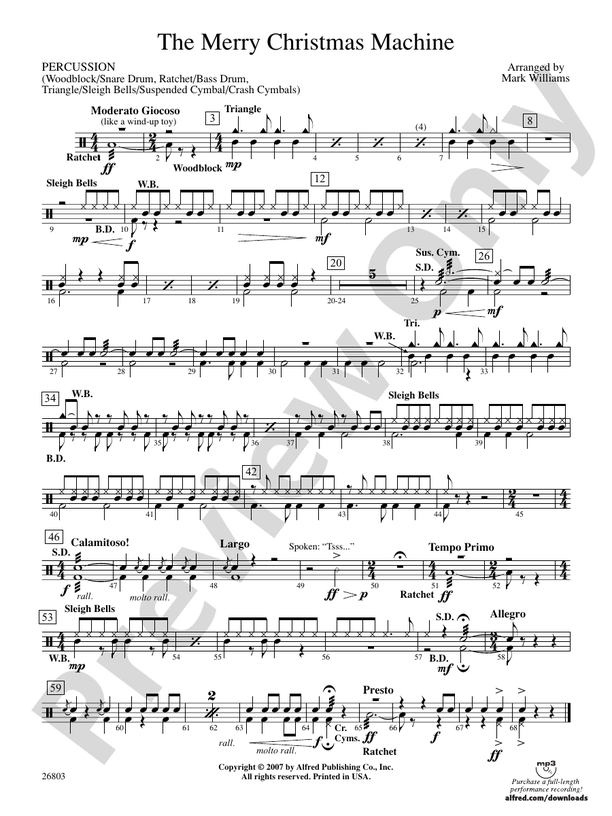 The Merry Christmas Machine: 1st Percussion: 1st Percussion Part ...