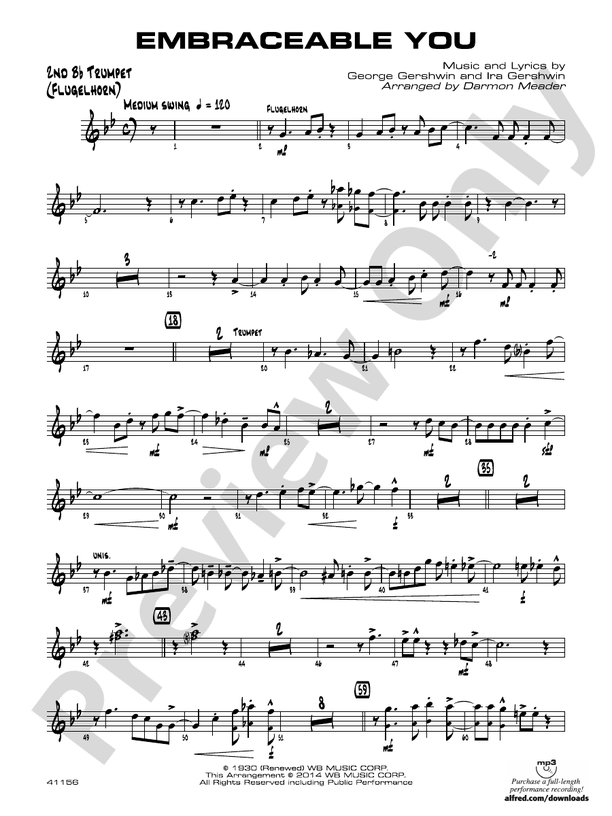 Embraceable You: 2nd B-flat Trumpet: 2nd B-flat Trumpet Part - Digital Sheet Music Download