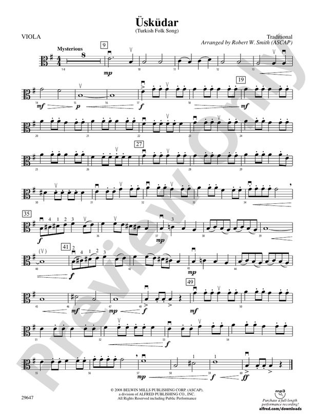 Uskudar: Viola: Viola Part - Digital Sheet Music Download