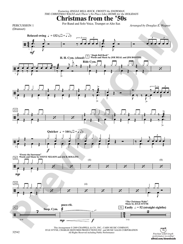 Christmas from the '50s: 1st Percussion: 1st Percussion Part - Digital ...