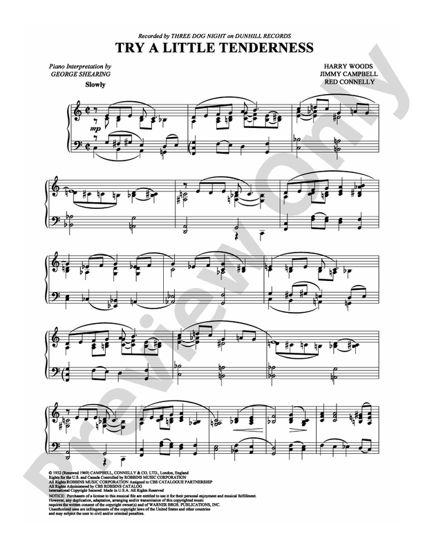 Try a Little Tenderness: Piano: The Commitments - Digital Sheet Music Download