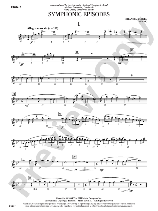Symphonic Episodes: Flute 2: Flute 2 Part: Brian Balmages - Digital Sheet Music Download