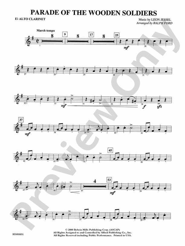 Parade of the Wooden Soldiers: E-flat Alto Clarinet: E-flat Alto ...