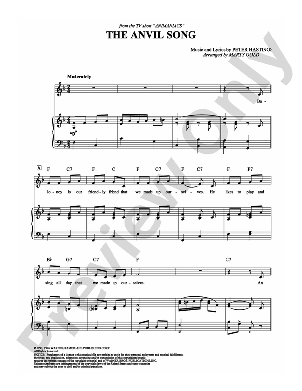 The Anvil Song: Piano/Vocal/Chords: Peter Hastings - Digital Sheet ...