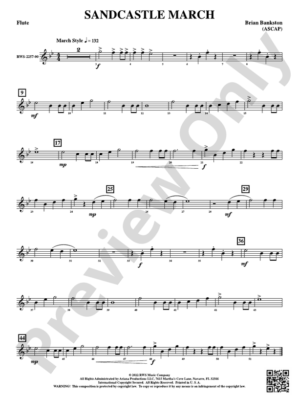 Sandcastle March: 1st Flute: 1st Flute Part: Brian Bankston - Digital ...