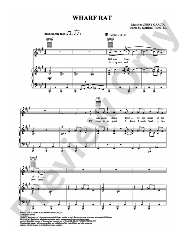 Wharf Rat: Piano/Vocal/Chords: Grateful Dead - Digital Sheet Music Download
