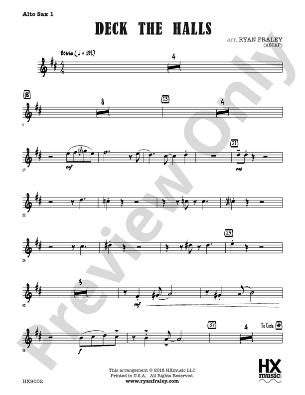 Deck the Halls: E-flat Alto Saxophone 1: E-flat Alto Saxophone 1 Part - Digital Sheet Music Download