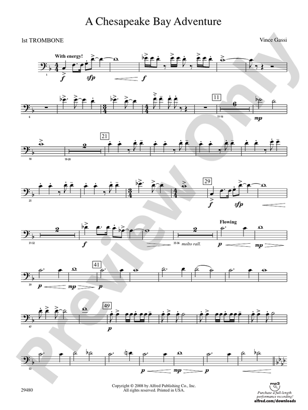 A Chesapeake Bay Adventure: 1st Trombone: 1st Trombone Part - Digital ...