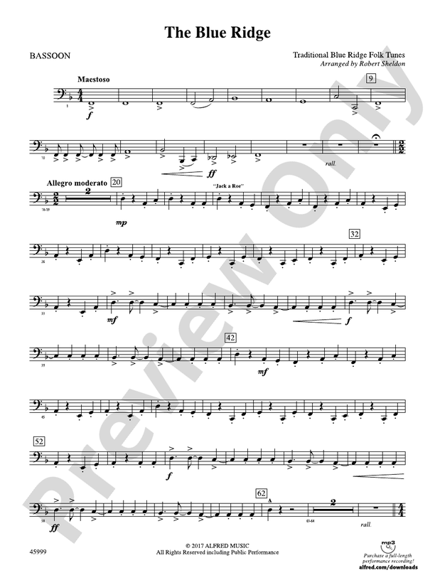The Blue Ridge: Bassoon: Bassoon Part - Digital Sheet Music Download