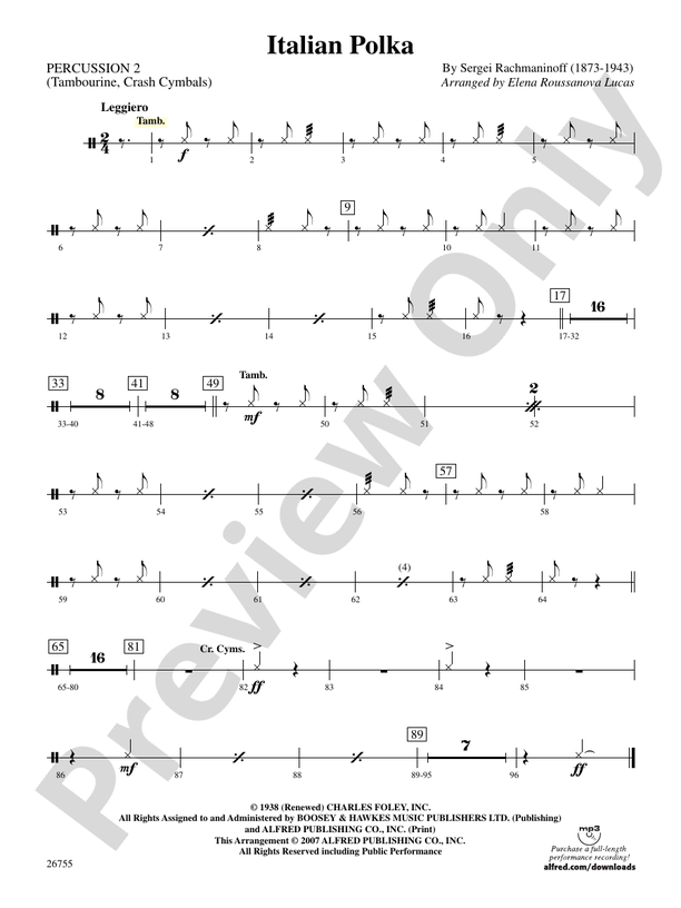 Italian Polka: 2nd Percussion: 2nd Percussion Part - Digital Sheet ...