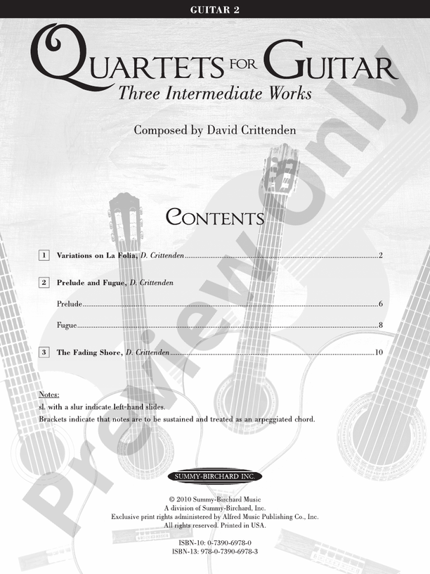 Quartets for Guitar: Three Intermediate Works: Guitar 2: Guitar 2 Part ...