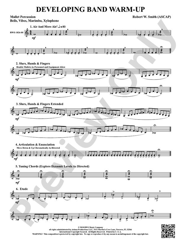 Developing Band Warm-Up: 1st Mallet Percussion: 1st Mallet Percussion ...