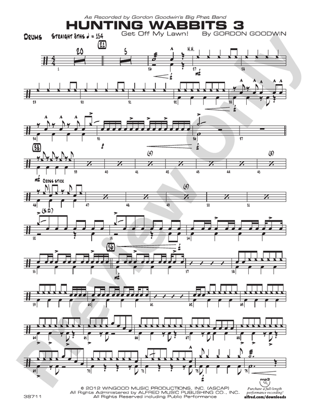 Hunting Wabbits 3 (Get Off My Lawn): Drums: Drums Part - Digital Sheet ...