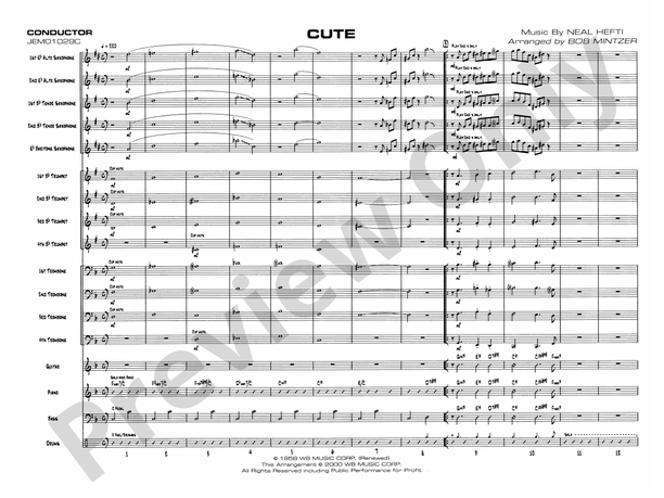 Cute: Score: Jazz Ensemble Score - Digital Sheet Music Download